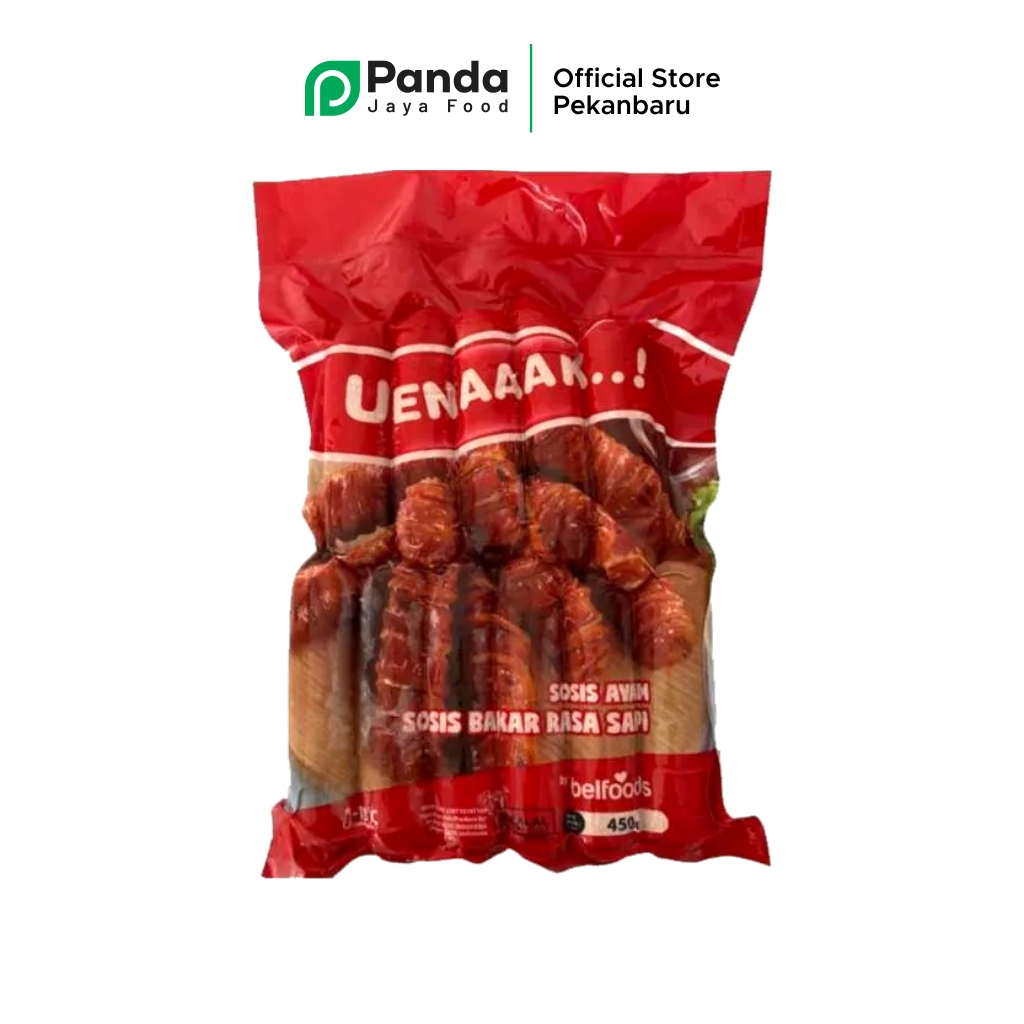 Belfoods Uenaaak Sosis Ayam Bakar Rasa Sapi 450 Gram - Panda Jaya Food
