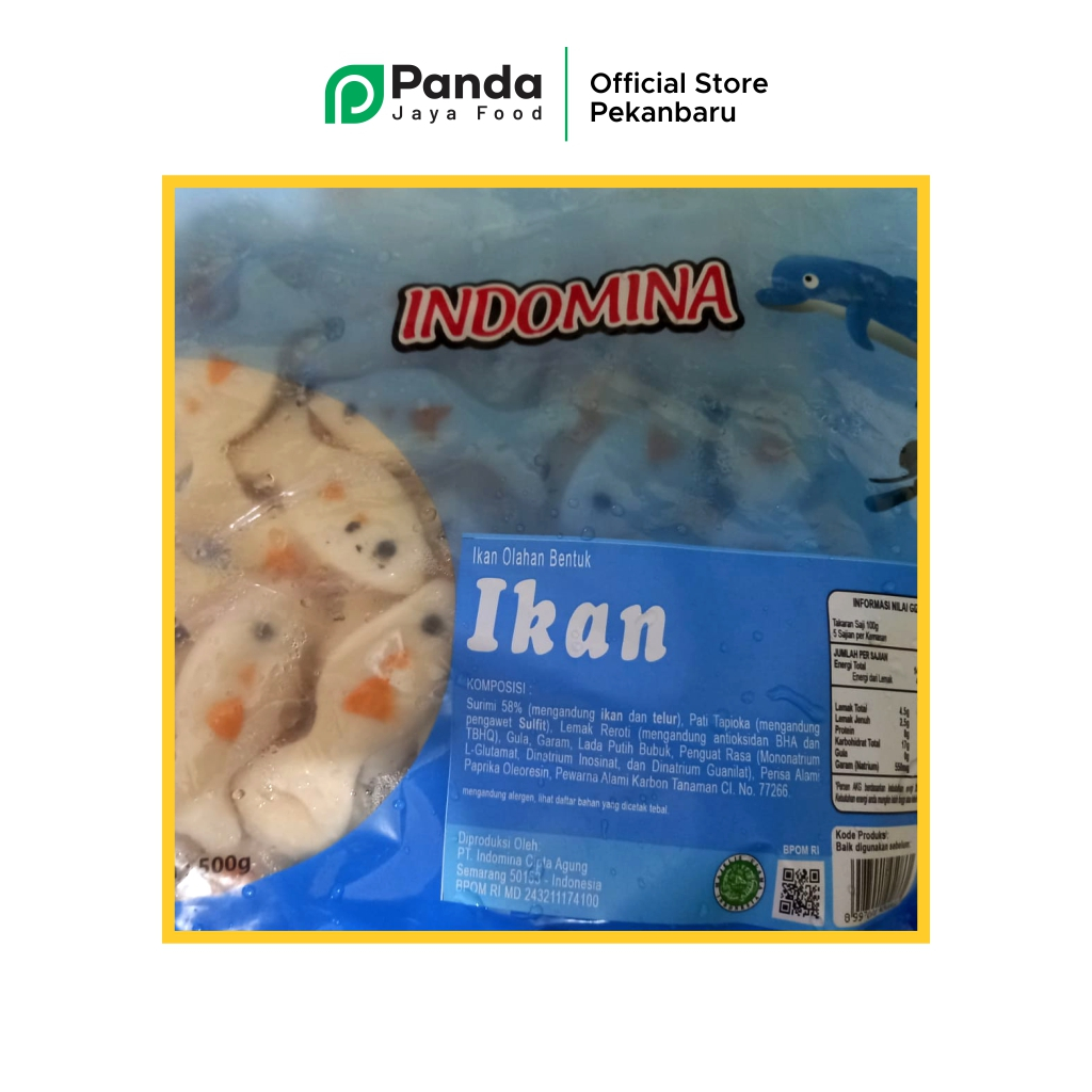 Indomina Bentuk Ikan 500 Gram - Panda Jaya Food