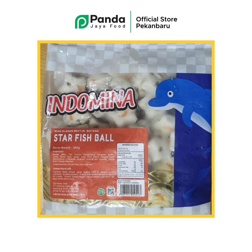 Indomina Shrimp Flavoured Fish Ball 500 Gram - Panda Jaya Food